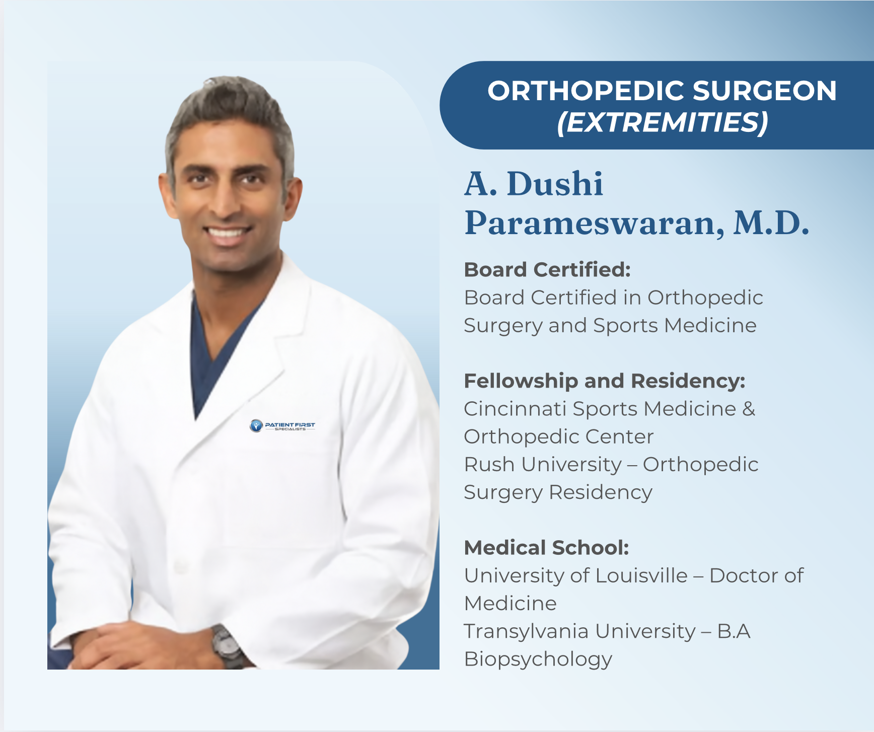 Patient First Specialists – Your treatment is our first priority